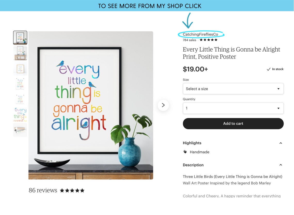 Every Little Thing is Gonna Be Alright Print Positive Poster | Etsy