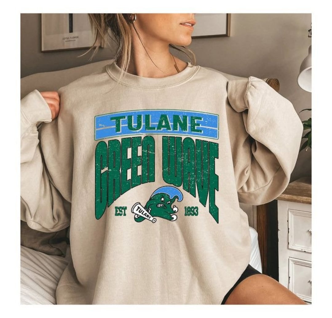 Vintage Tulane Green Wave Sweatshirt, Tulane University Shirt, TU Shirt ...