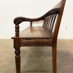 76" Vintage Colonial Style Teak Bench - Etsy