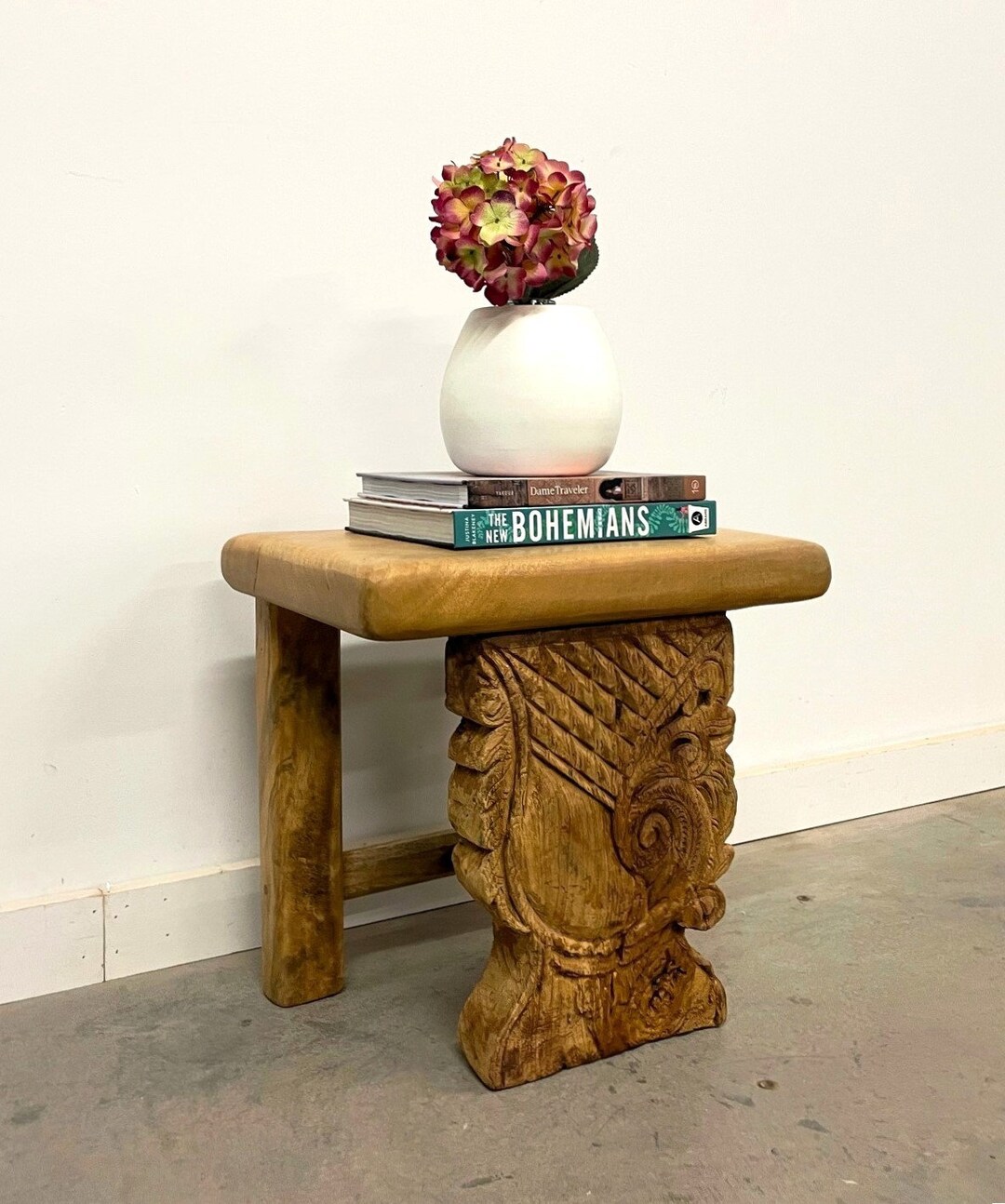 Hand Carved Bali Accent Table or Small Bench - Etsy