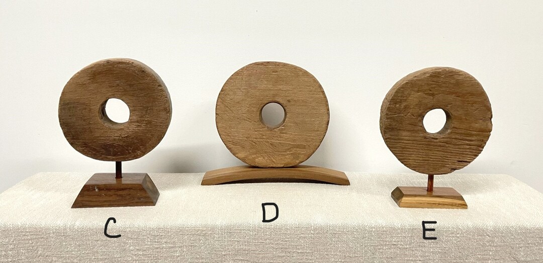 Vintage Teak Wheels Organic Art - Etsy