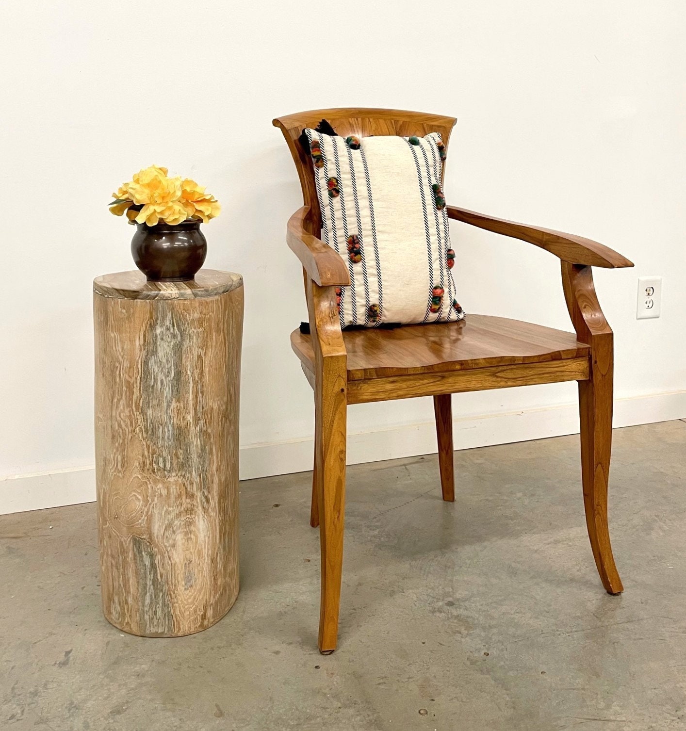 Organic Modern Teak Wood Accent Table - Etsy