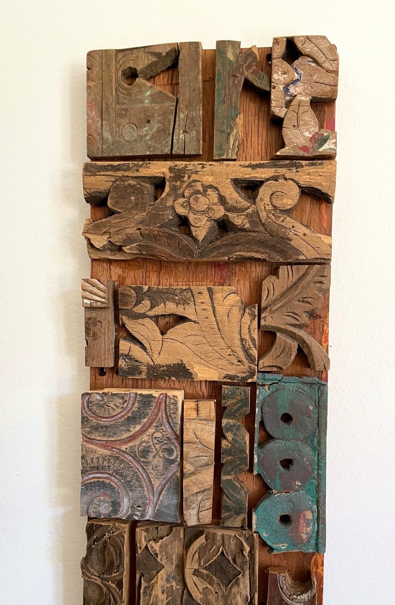 Handcrafted Antique Wood Panels Collage Modern Wall Art 1 - Etsy