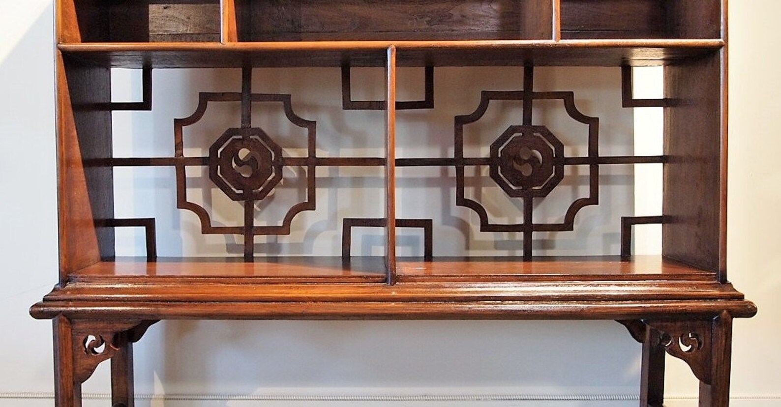 Reclaimed Solid Teak Wood Asian Chinese Style Display Cabinet Bookcase ...
