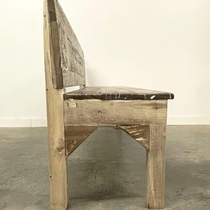 Carved Panel Whitewashed Reclaimed Wood Bench Armless - Etsy
