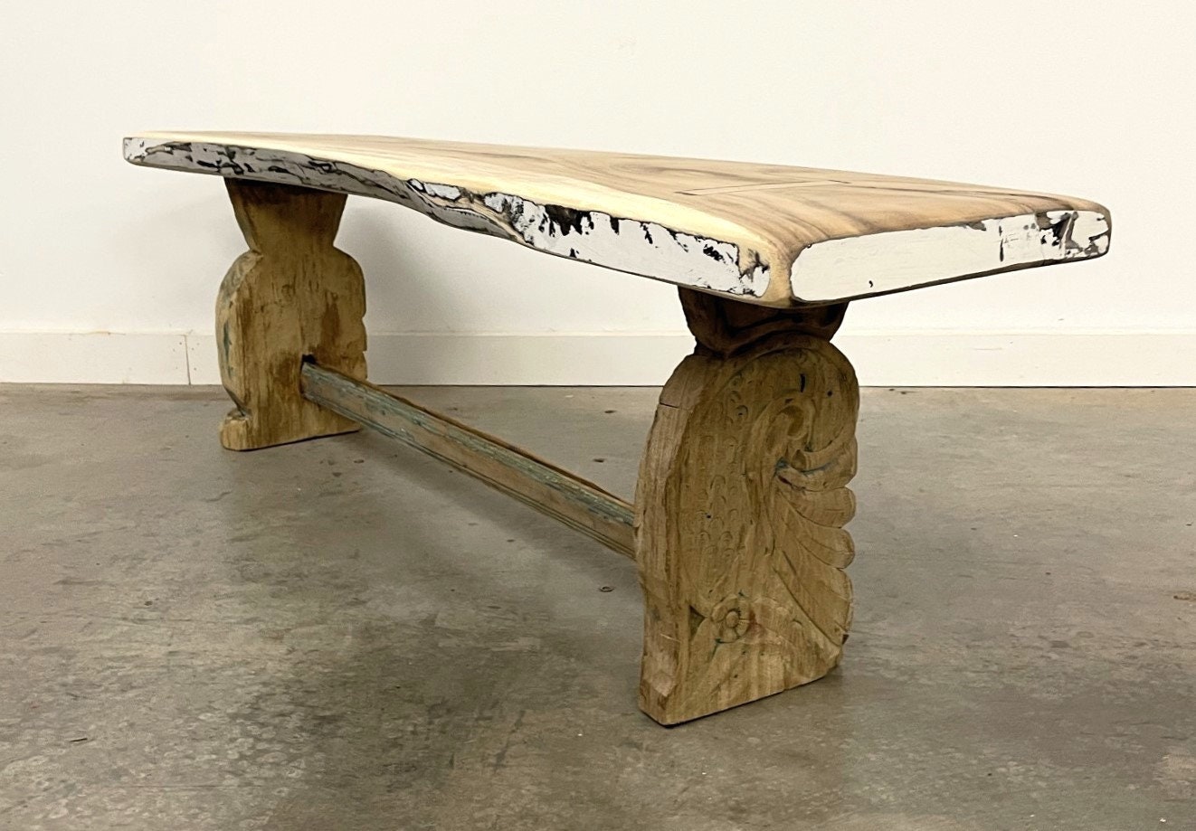 Rustic Slab Bali Bench - Etsy