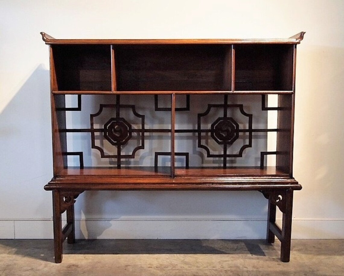 Reclaimed Solid Teak Wood Asian Chinese Style Display Cabinet | Etsy