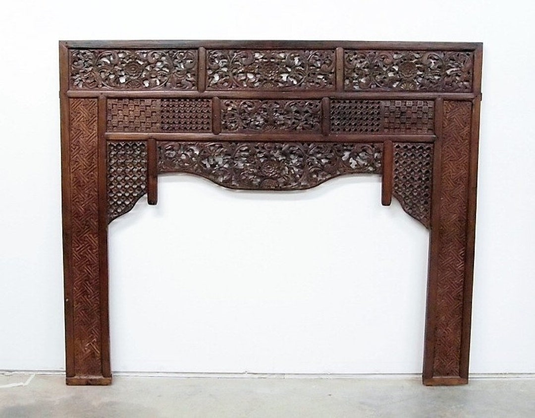 Old Carved Teak Bed Panel for Headboard Indonesian - Etsy