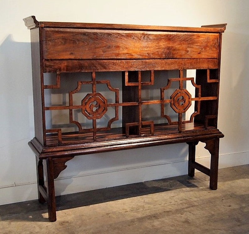 Reclaimed Solid Teak Wood Asian Chinese Style Display Cabinet | Etsy