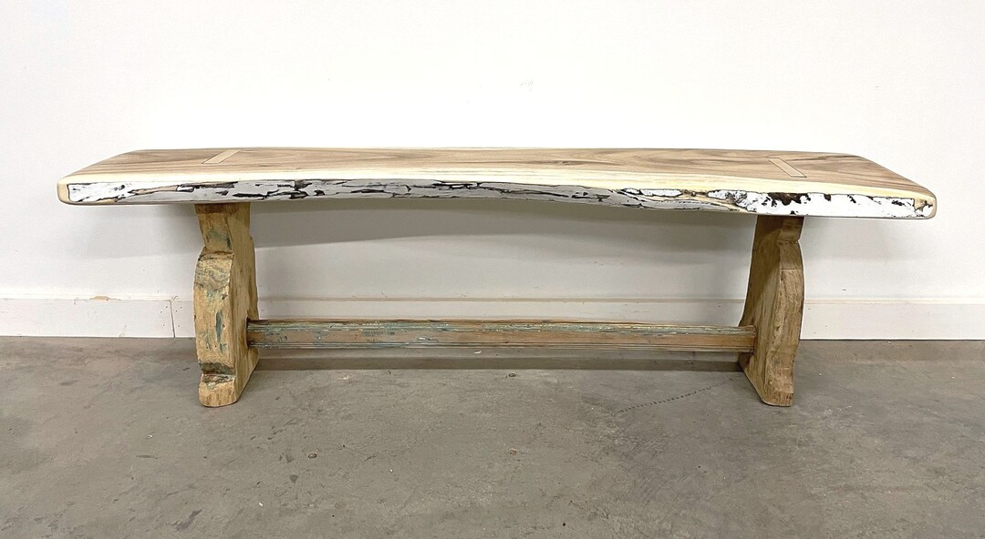 Rustic Slab Bali Bench - Etsy