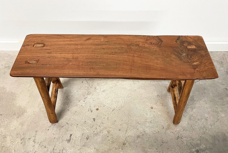 Reclaimed Teak Rustic Farm Bench - Etsy