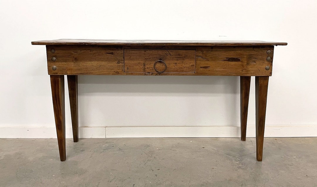 Reclaimed Wood Vintage Console Table With Drawer - Etsy