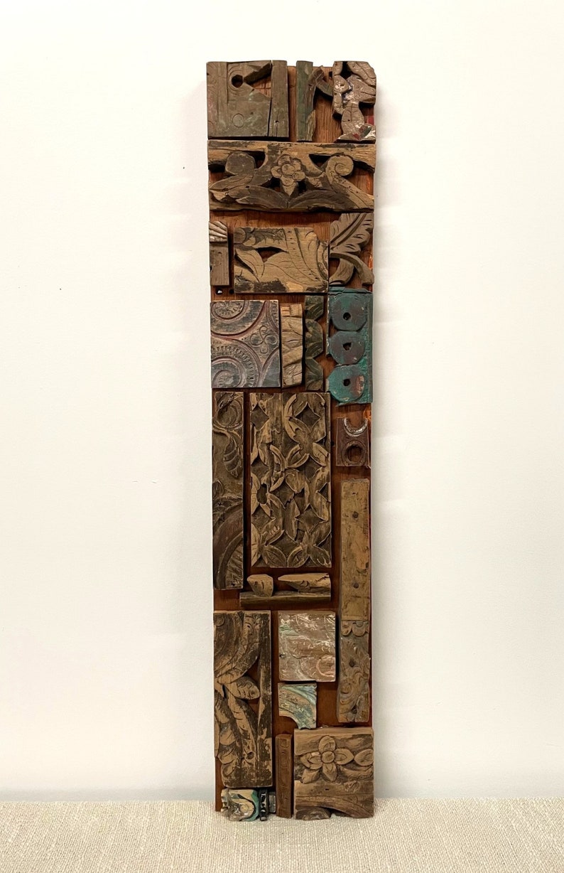 Handcrafted Antique Wood Panels Collage Modern Wall Art 1 - Etsy