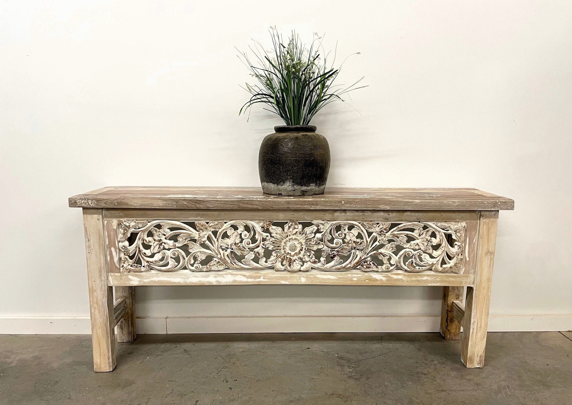 73 Hand-carved Solid Wood Traditional Exotic Styled Console Table - Etsy