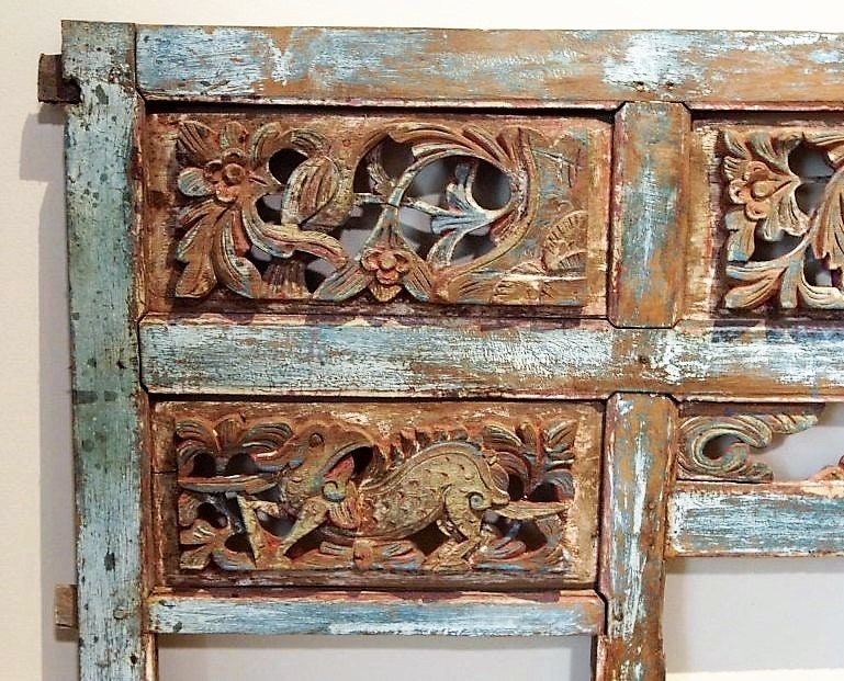 Old Carved Teak Bed Panel Headboard Wall Panel - Etsy