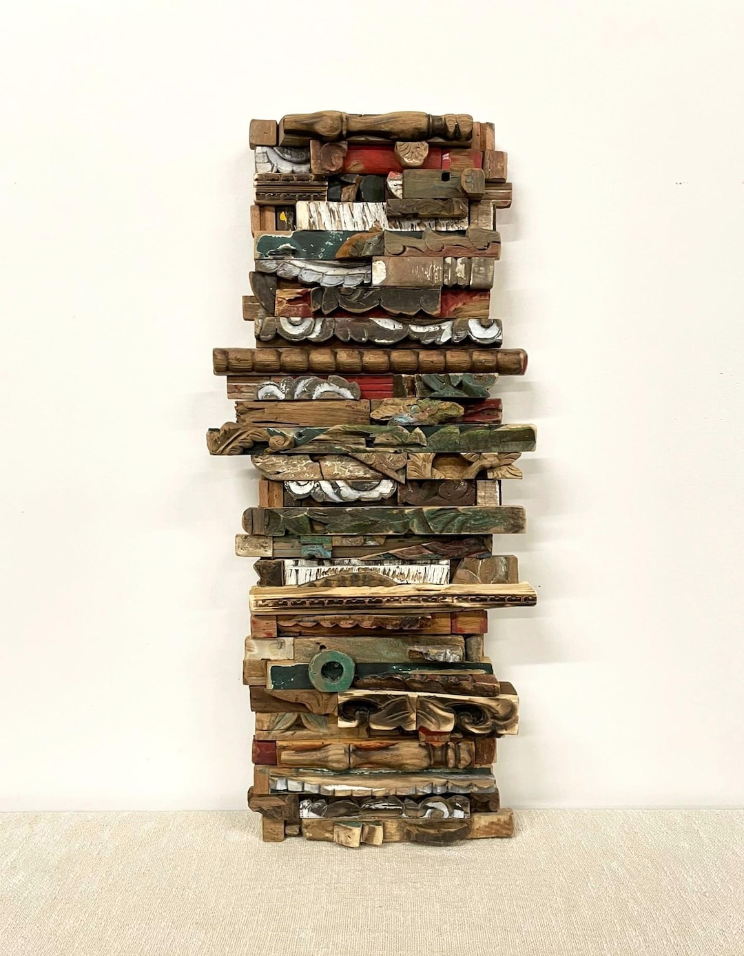 Antique Wood Panels Freeform Collage Wall Art - Etsy