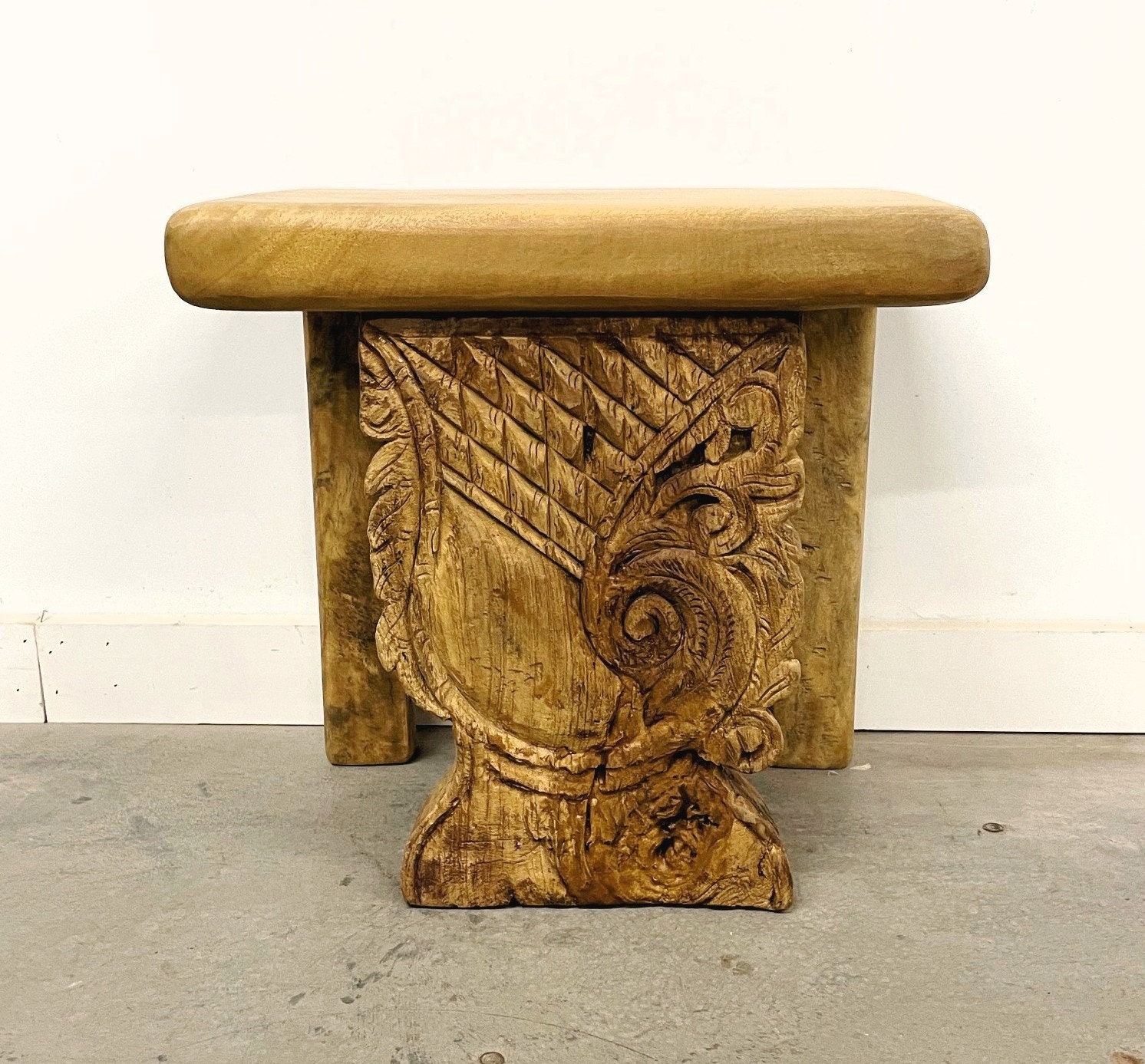 Hand Carved Bali Accent Table or Small Bench - Etsy
