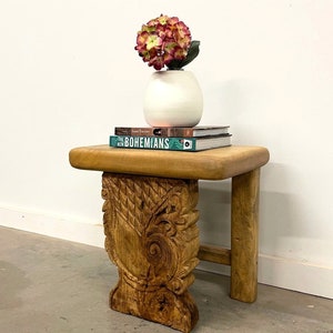 Hand Carved Bali Accent Table or Small Bench - Etsy