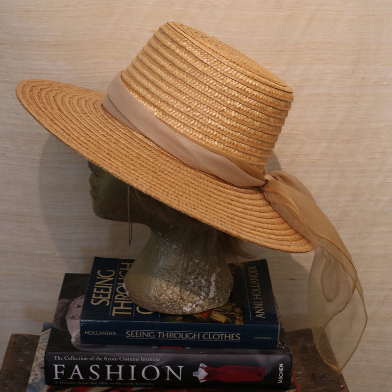 Straw Top Hat - Etsy