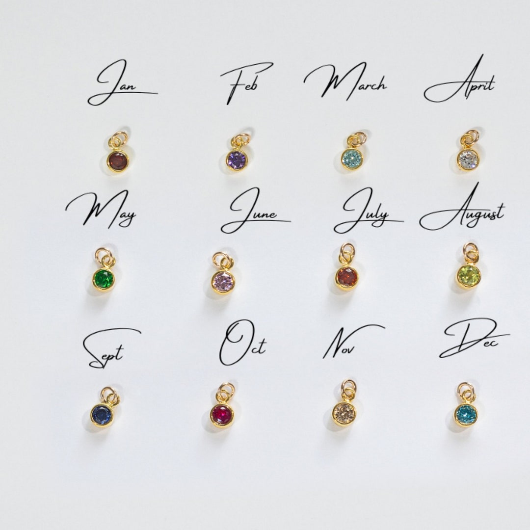 Gold Birthstone Charms - for All Birth Months. - Etsy