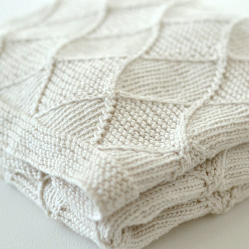 Easy Reversible Baby Blanket Knitting Pattern Diamond Pattern - Etsy