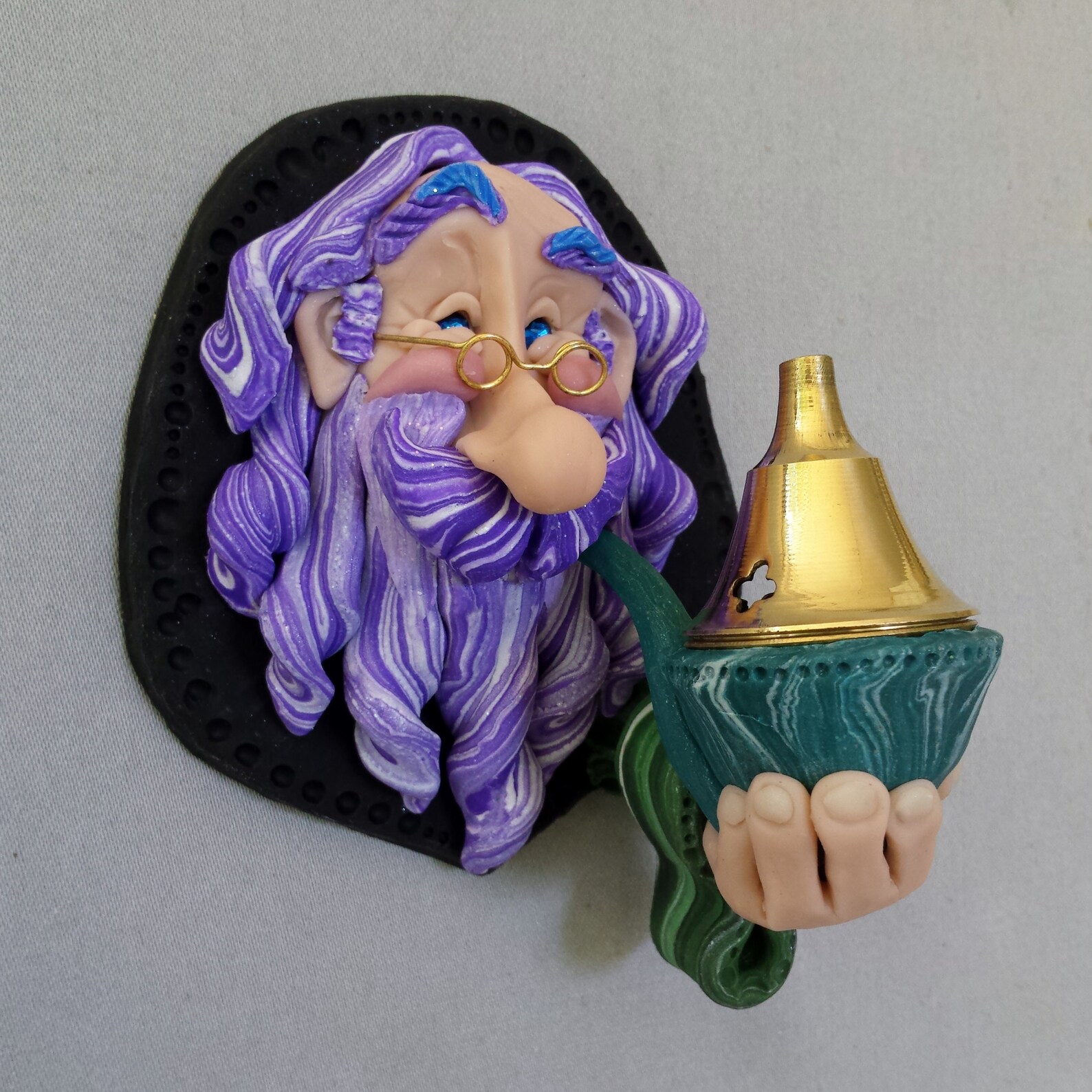 Pipe Smokin' Wizard Cone Incense Burner - Etsy