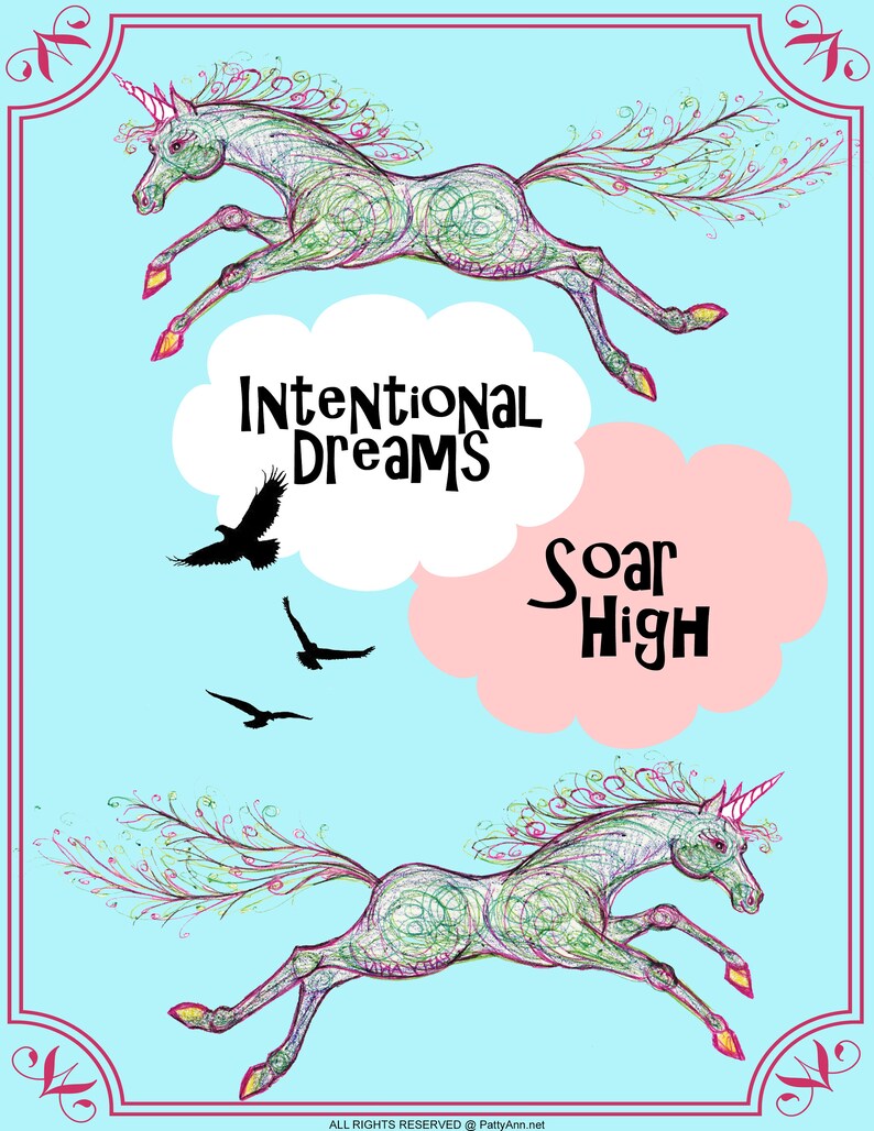 Clipart Unicorn Printable Inspiration Posters Includes Blank Templates ...