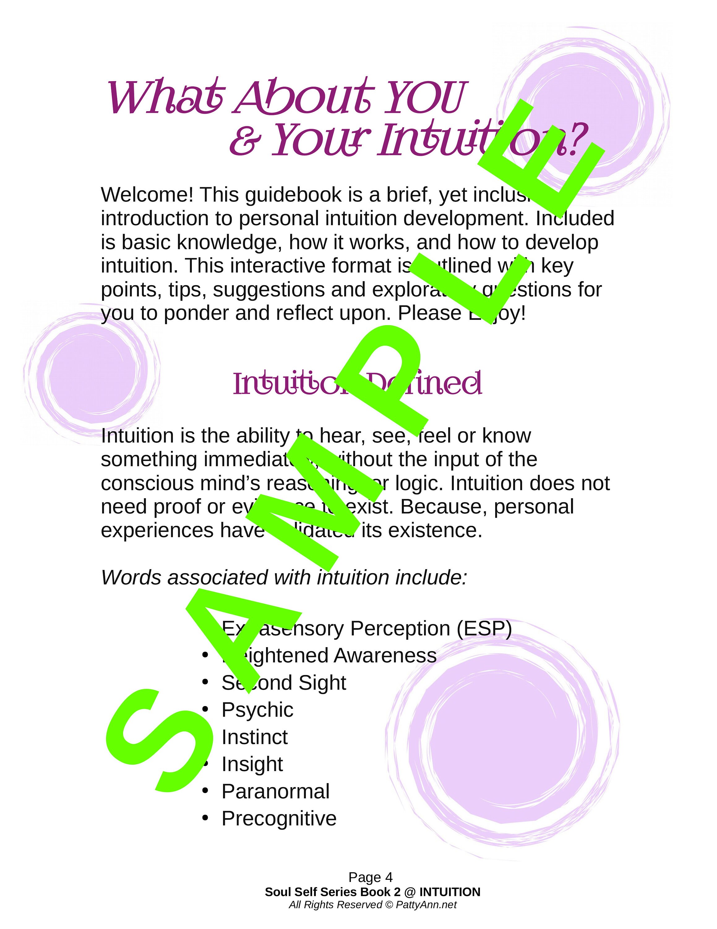 INTUITION Develop Your Soul Self Thought & Feeling Awareness With Self ...