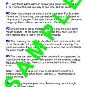 Oral Communication Charades Game: Read Lip Language Clarify & Connect ...