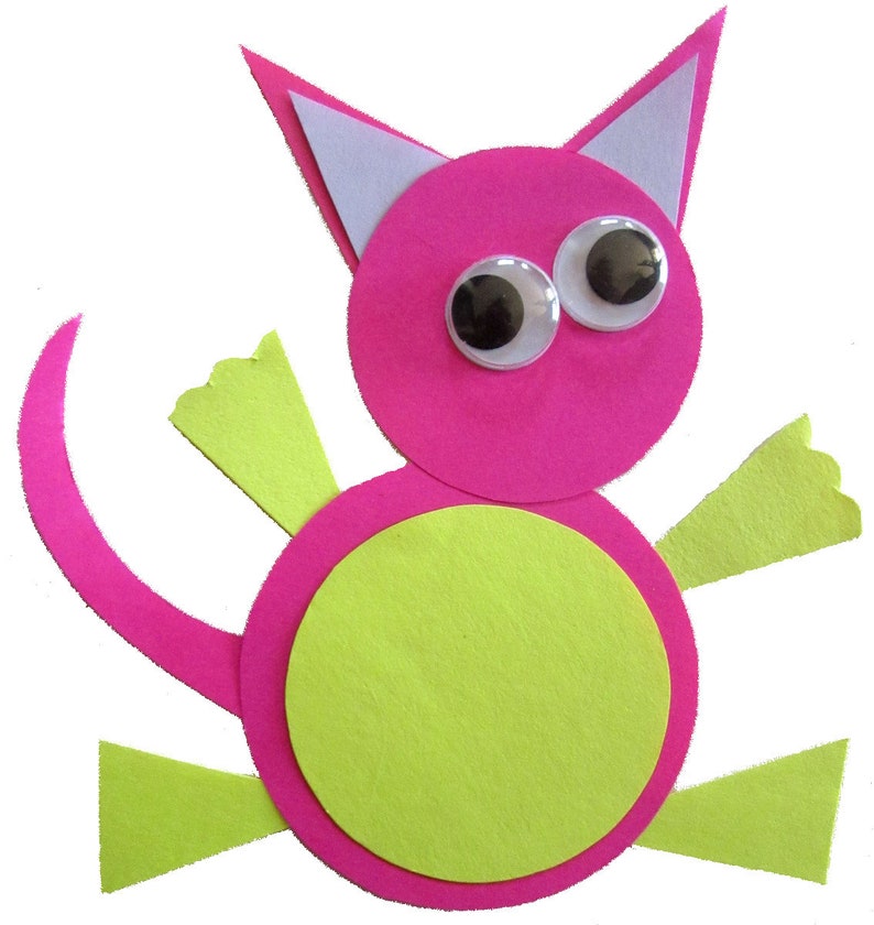 Paper Crafts Copy and Cut-out Kitty Cat Templates Instruction Guide ...