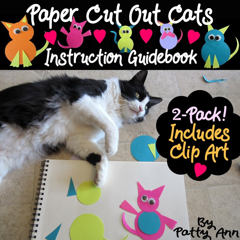 Paper Crafts Copy and Cut-out Kitty Cat Templates Instruction Guide ...