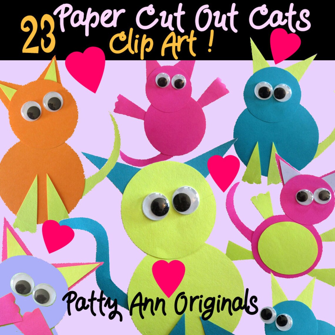 Paper Crafts Copy and Cut-out Kitty Cat Templates Instruction Guide 23 ...