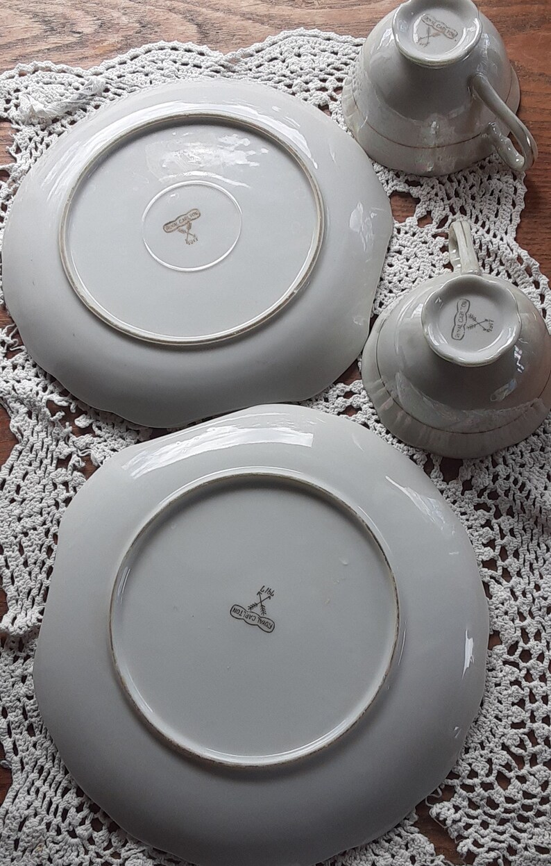 Two English Royal Carlton Porcelain Luncheon Sets (plates&cups) 1917 - Etsy