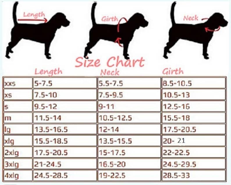 Ribbed Yoke Dog Sweater. Please Check Chart for Sizing. Sizes - Etsy