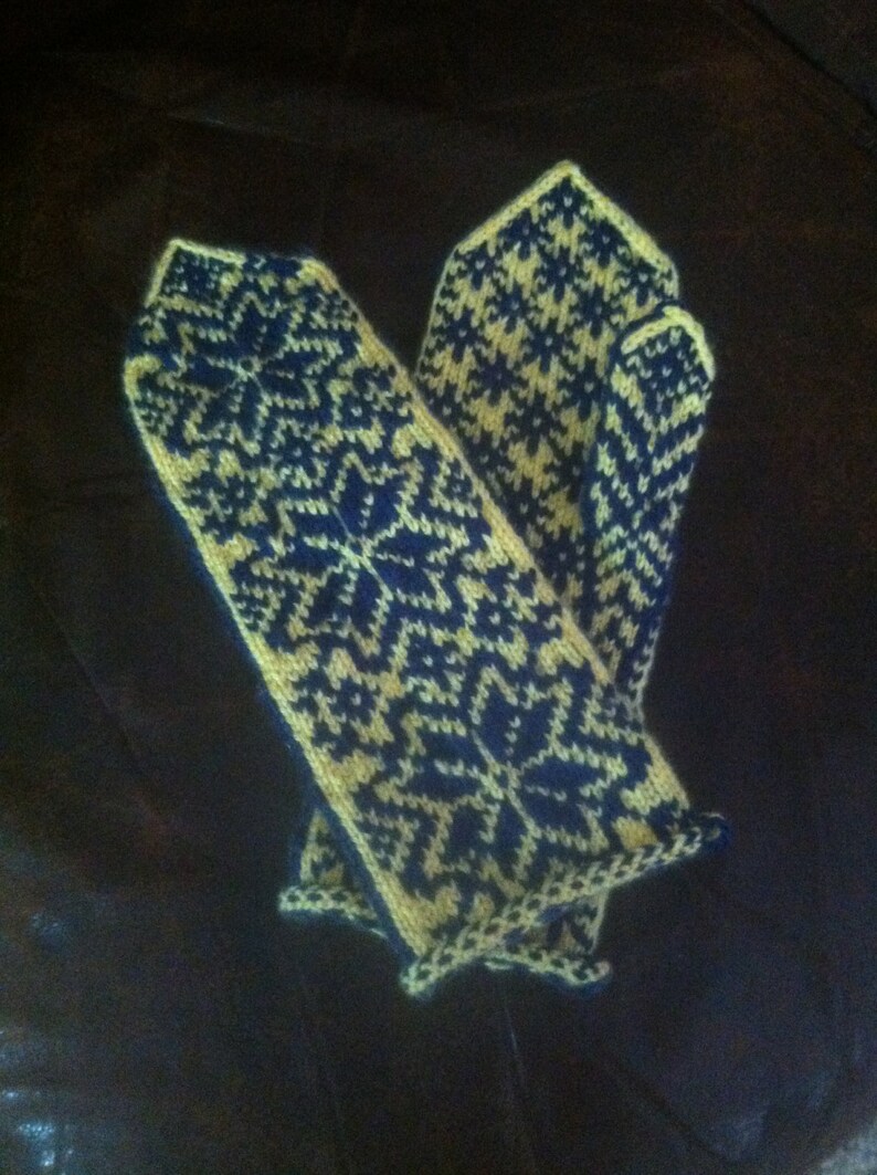 Mittens hand knit fleece lined with a traditional shape | Etsy