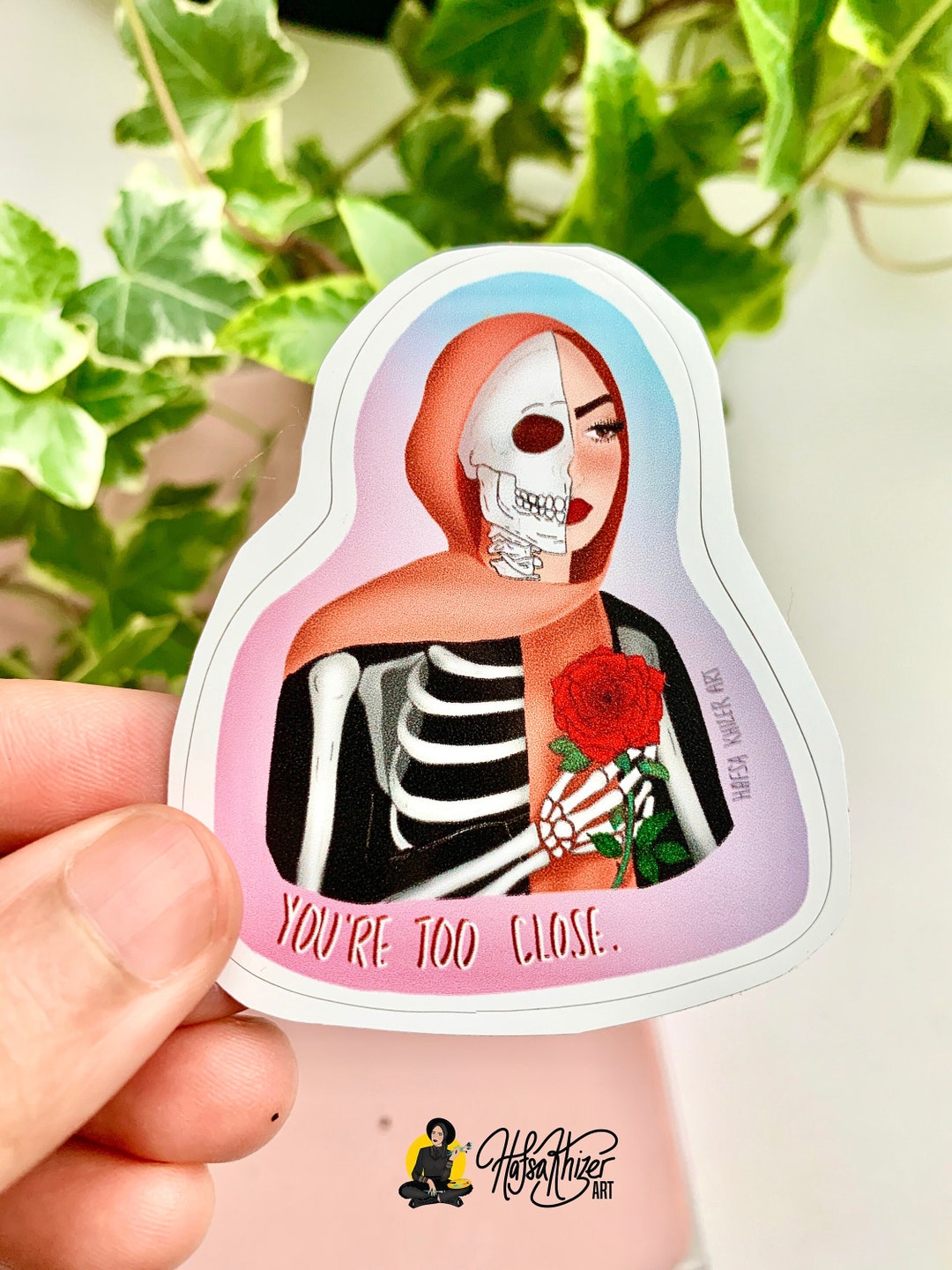 Hijabi Sticker, Skull Goth Hijabi, Introvert Hijabi, Rose Hijabi ...