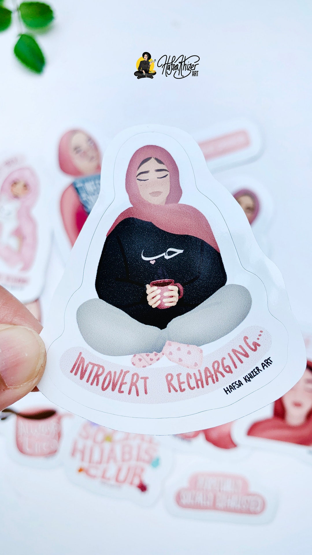 Hijabi Laptop Sticker, Introvert Hijabi, Introvert Recharging, Hijabi ...