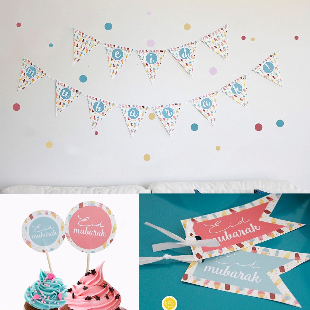 Downloadable EID DECORATION Banner, Eid Party Printable, Eid Mubarak ...