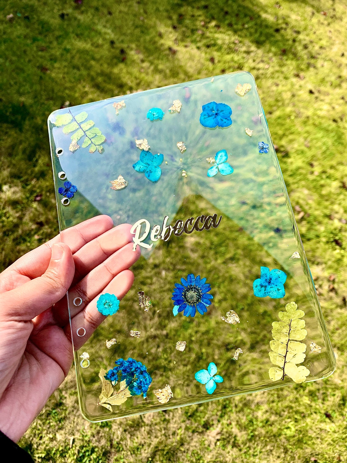 Personalized Name Notebook Journal Diary, With Real Preserved Flowers ...