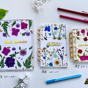 Personalized Name Notebook Journal Diary, Kawaii Pressed Flower ...