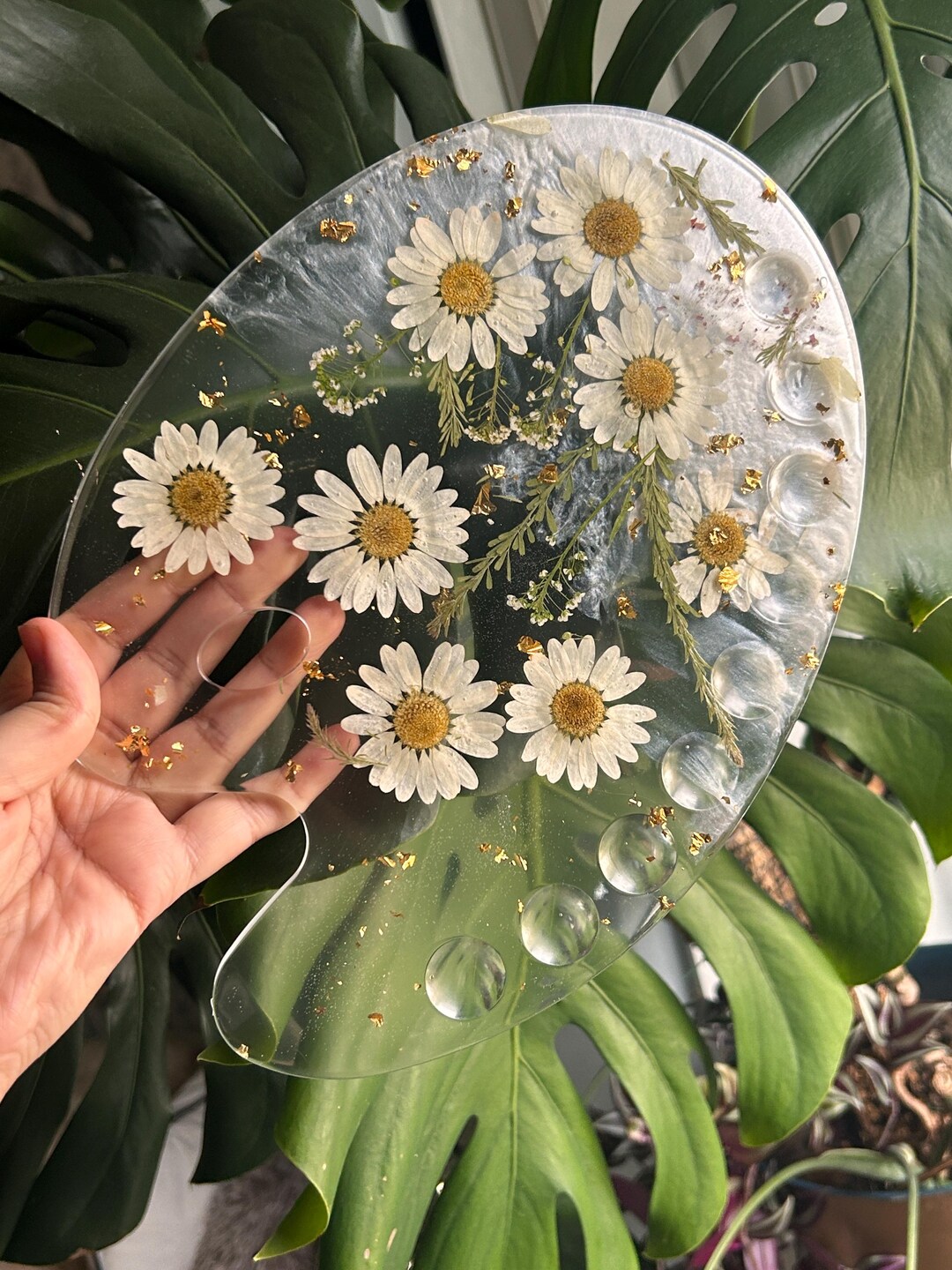 Floral Paint Palette: Pressed Daisy Resin Artist Palette - Etsy