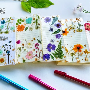 Personalized Name Notebook Journal Diary, Kawaii Pressed Flower ...