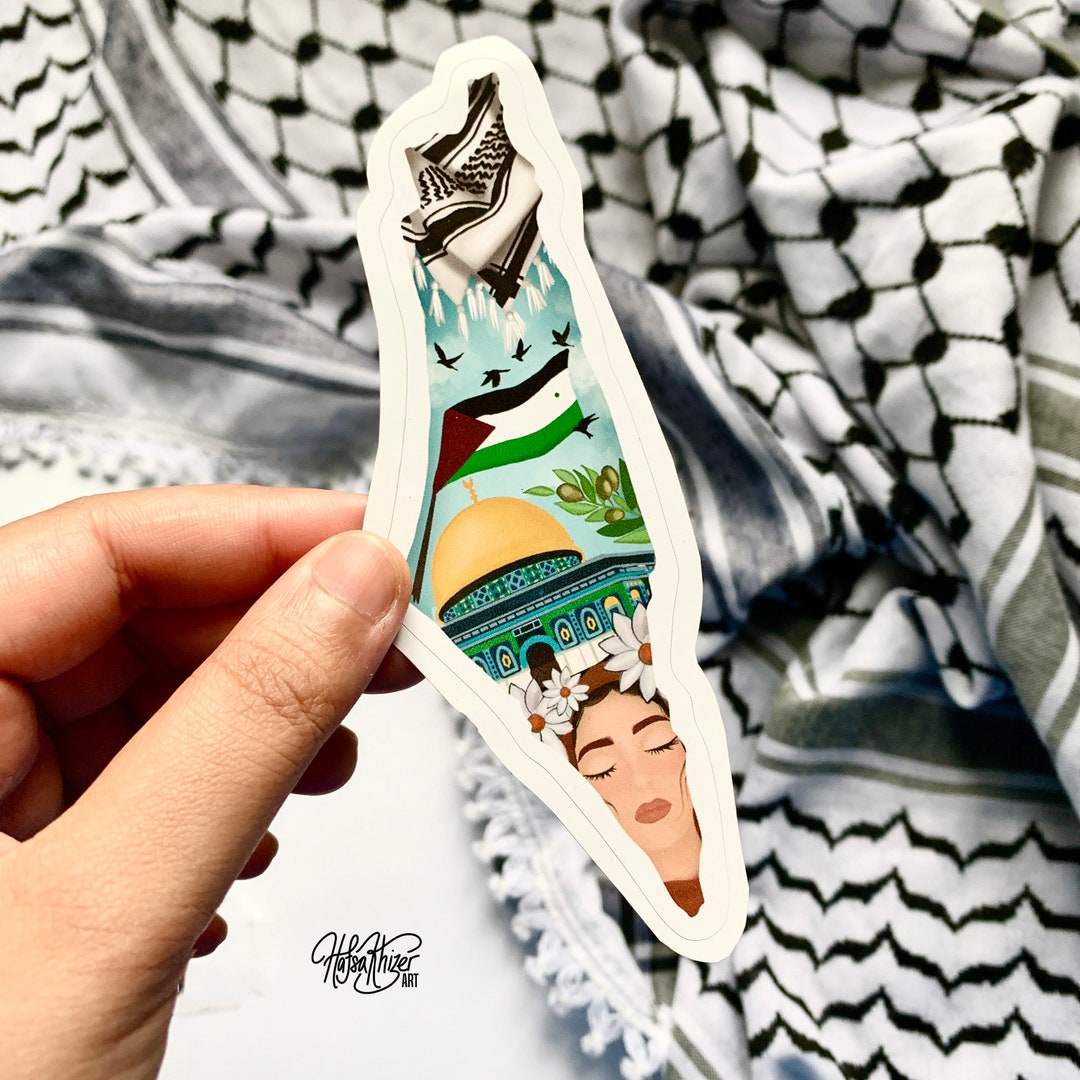 Palestine Map Art Sticker, Free Palestine Stickers, Palestine Art ...