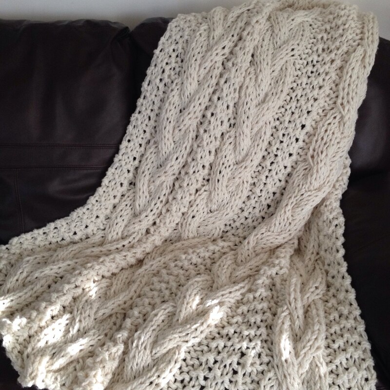 Cable Knit Blanket - Etsy