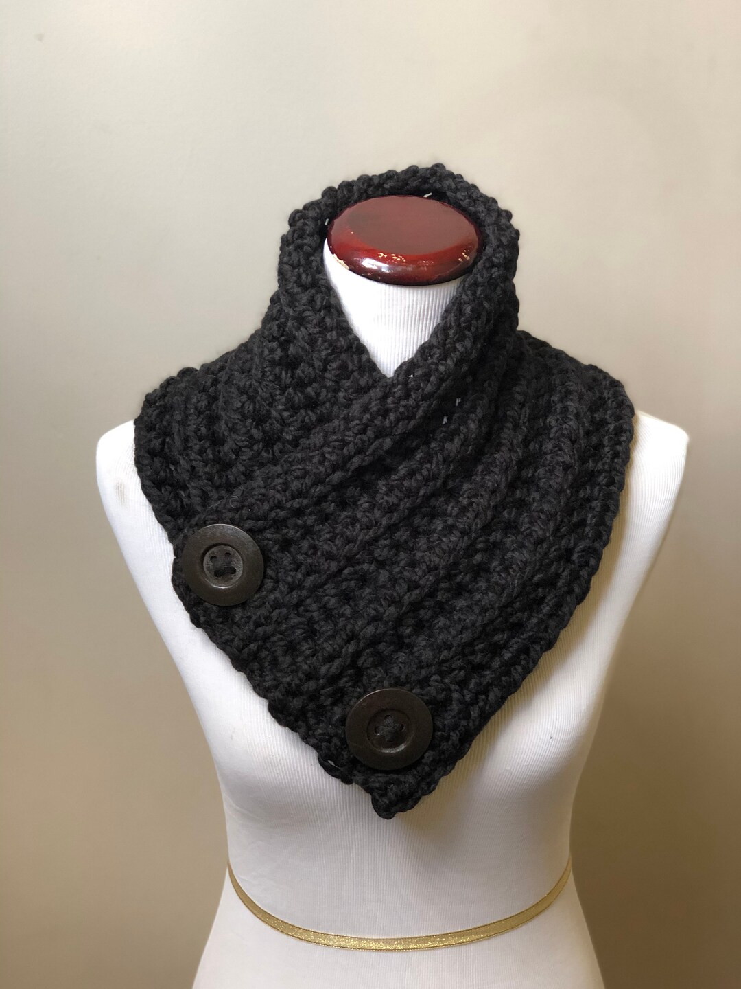 Button up Cowl in Black - Etsy
