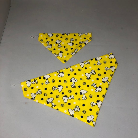 Bandana Slip Over Collar Snoopy on Yellow - Etsy