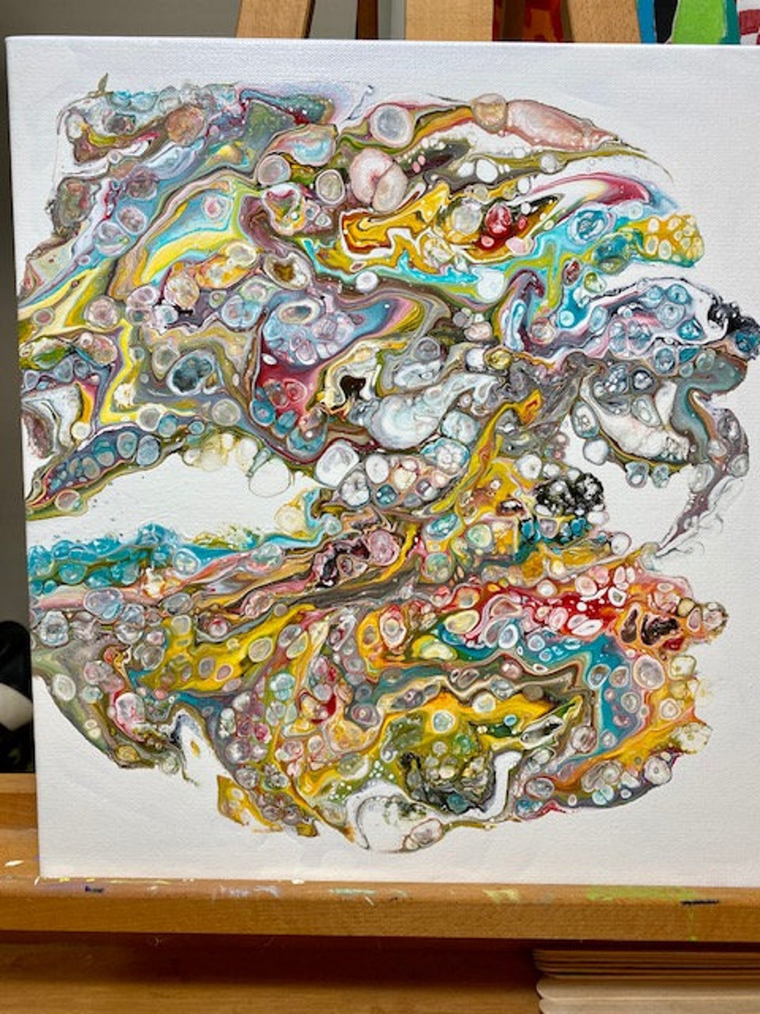 Colorful Playful Cells an Original Abstract Fluid Acrylic Cell Painting ...
