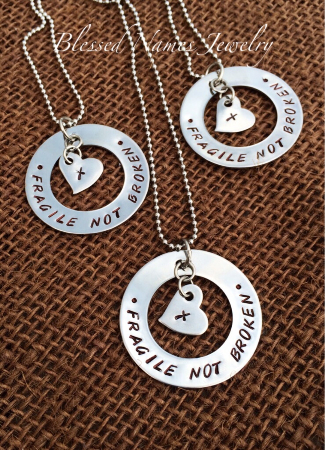 Fragile X Awareness, Fragile Not Broken Necklace, Hand Stamped ...