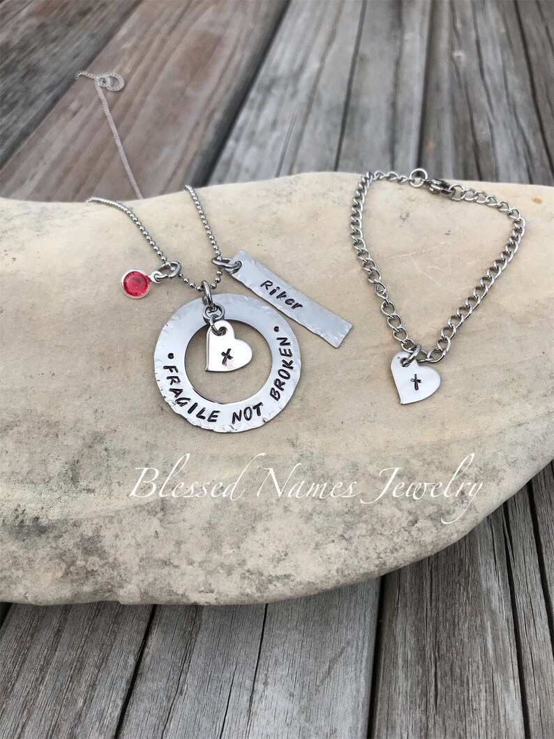 Fragile X Awareness, Fragile Not Broken Necklace, Hand Stamped ...