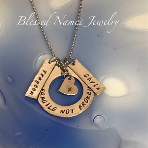 Fragile X Awareness, Fragile Not Broken Necklace, Hand Stamped ...
